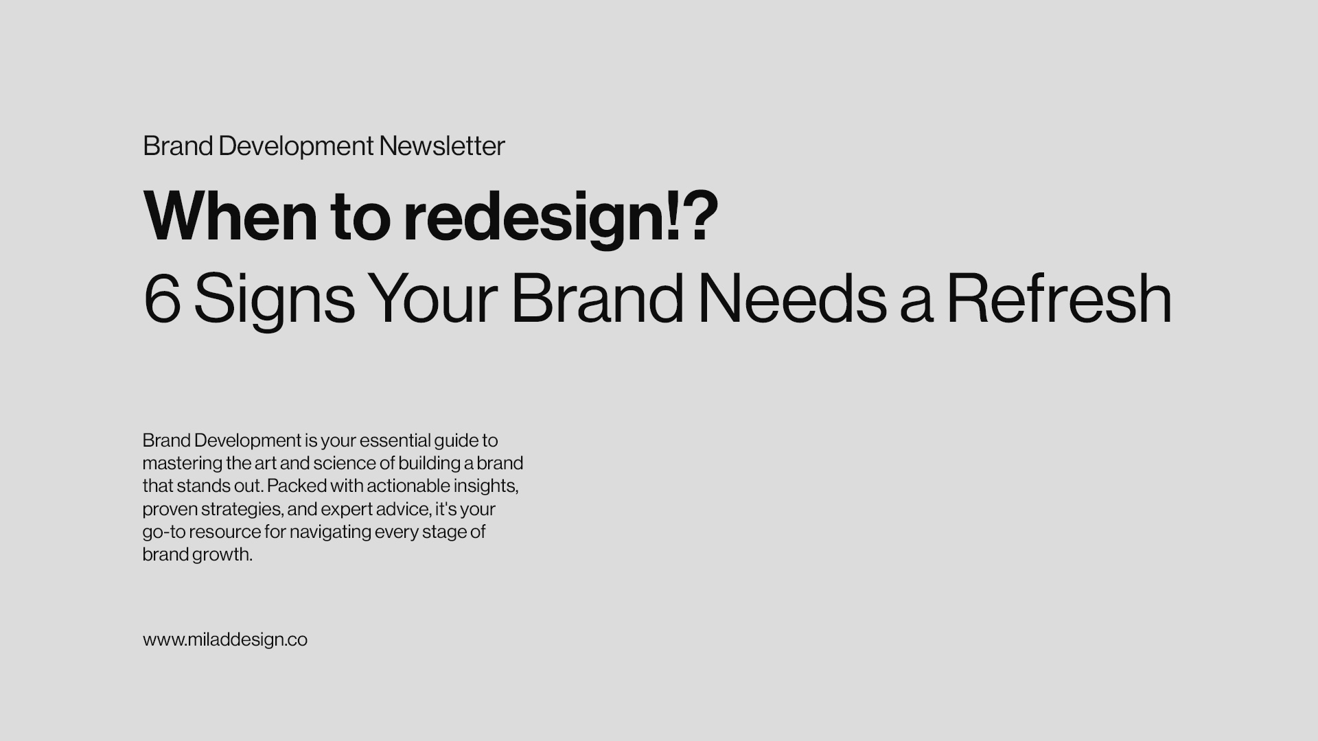 When to Redesign!? - Milad Design Co.